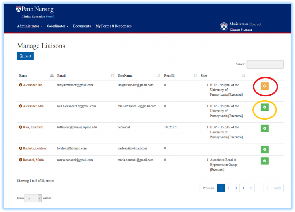 Manage Liaisons – CEP