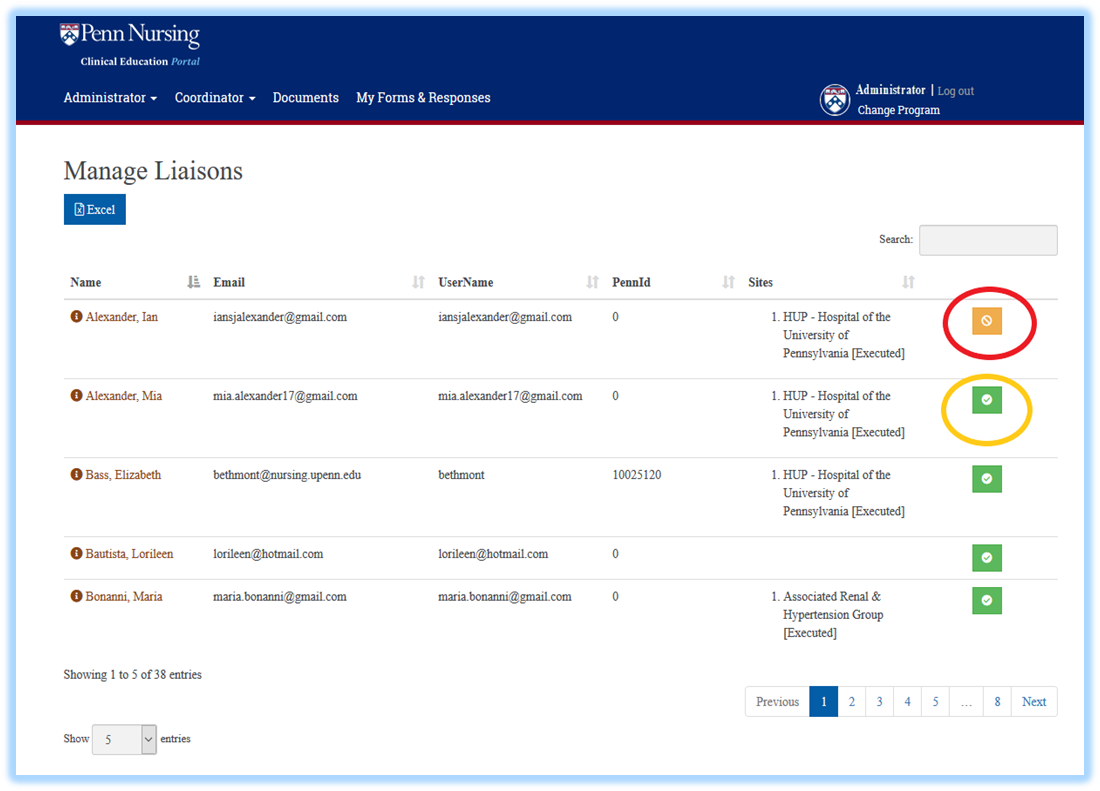 Manage Liaisons – CEP
