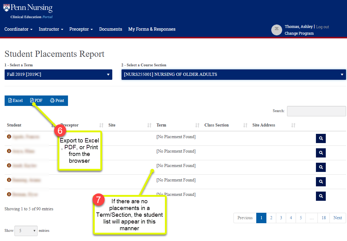 Run Clinical Hours and Placement Reports – CEP